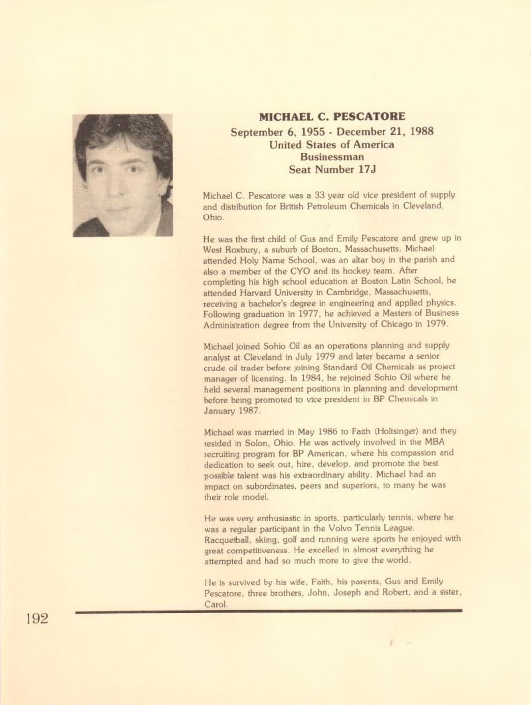 Michael Pescatore Pan Am 103 Lockerbie Legacy Foundation michael-pescatore-pan-am-103-lockerbie-legacy-foundation